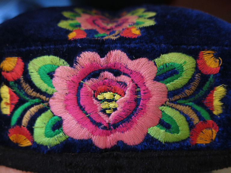 CHINA Xinjiang KASHGAR UYGUR velvet folding hat | TurkishFolkArt