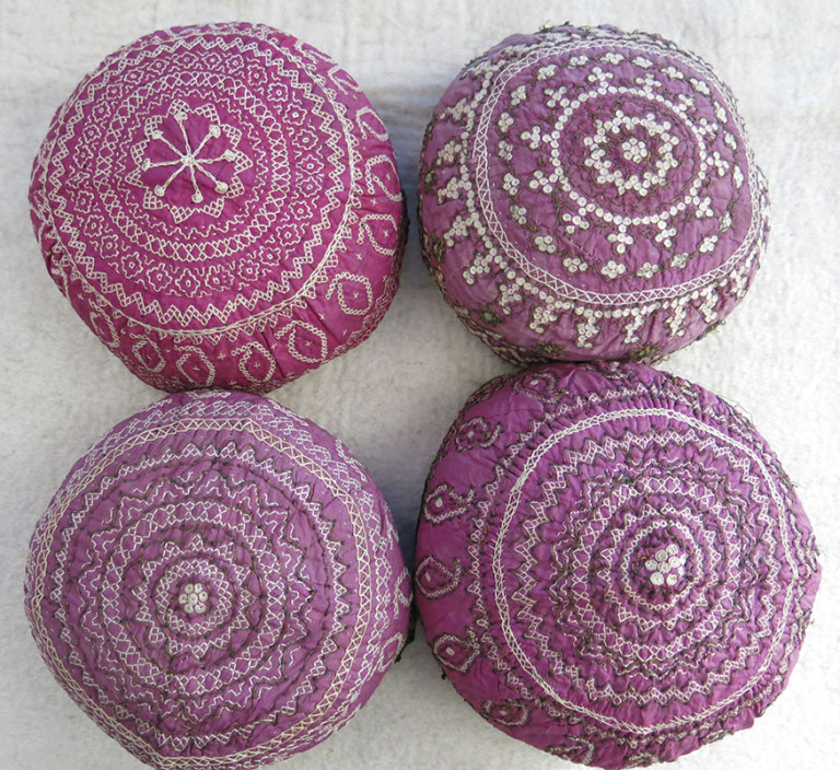 AZERBAIJAN BAKU Silk metallic embroidery group of hats | TurkishFolkArt