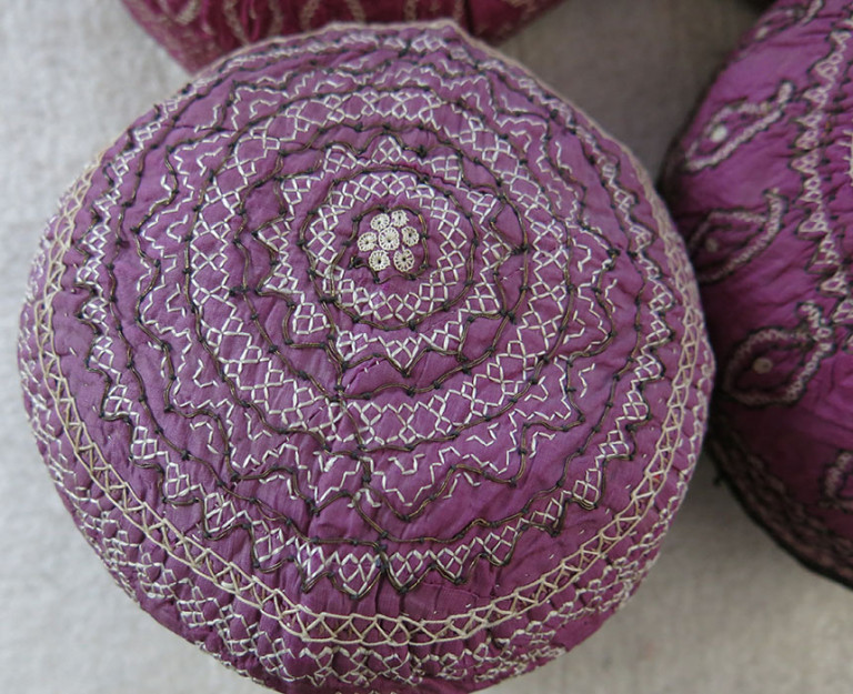 AZERBAIJAN BAKU Silk metallic embroidery group of hats | TurkishFolkArt