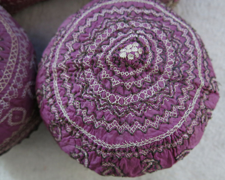 AZERBAIJAN BAKU Silk metallic embroidery group of hats | TurkishFolkArt