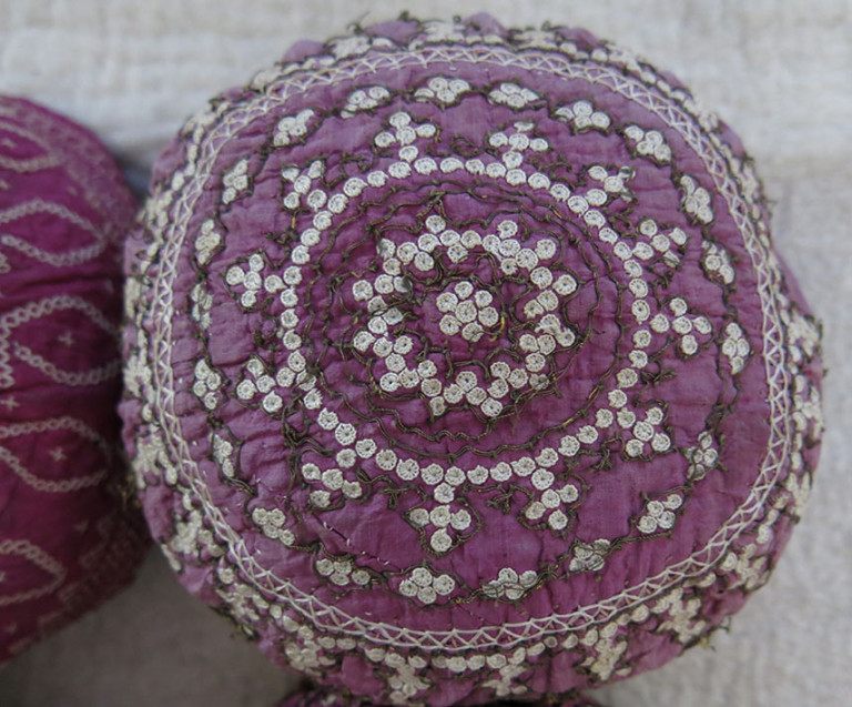 AZERBAIJAN BAKU Silk metallic embroidery group of hats | TurkishFolkArt