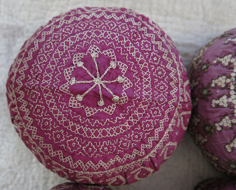 AZERBAIJAN BAKU Silk metallic embroidery group of hats | TurkishFolkArt