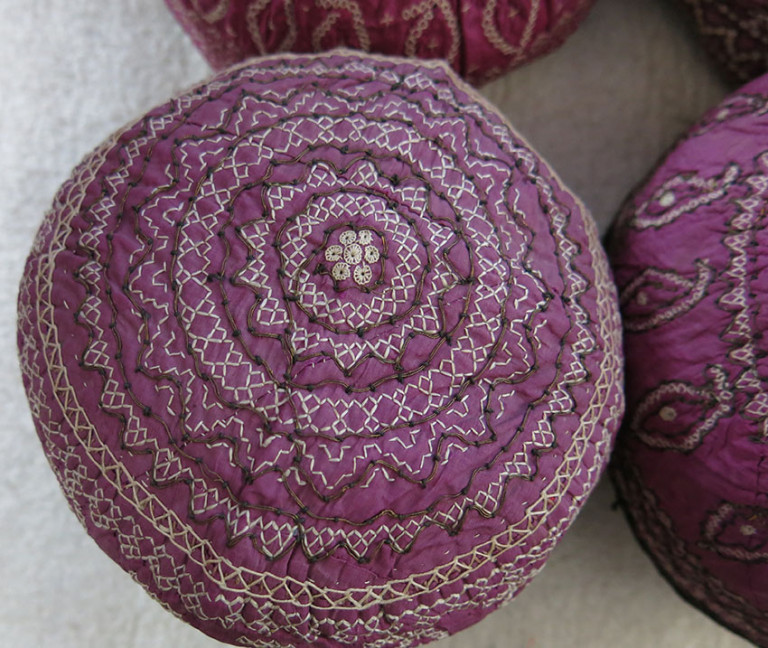 AZERBAIJAN BAKU Silk metallic embroidery group of hats | TurkishFolkArt